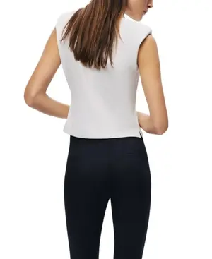 NOCTURNE Sleeveless Buckle Detail Blouse - Open White