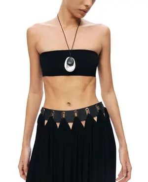 NOCTURNE Pleated Midi Skirt With Ring Detail