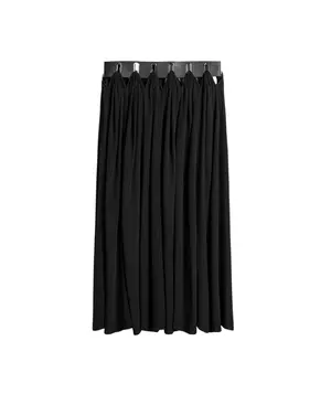 NOCTURNE Pleated Midi Skirt With Ring Detail