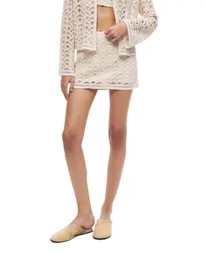 NOCTURNE High-waisted Lace Mini Skirt