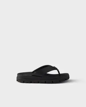 Prada Rubber Thong Sandals - Black