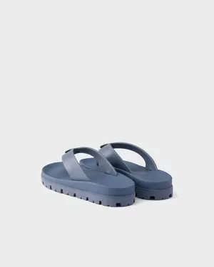 Prada Rubber Thong Sandals With Lug Sole - Blue