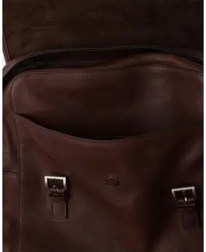 Prada Leather Buckled Flap Backpack