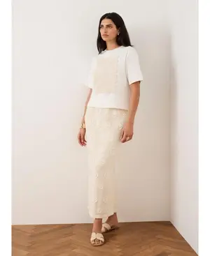 Mint Velvet Crochet Panel T-shirt