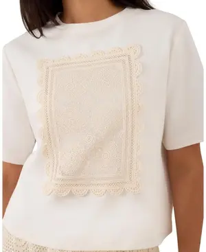 Mint Velvet Crochet Panel T-shirt