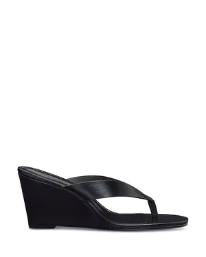 REFORMATION Thong Wedge Sandals - Black