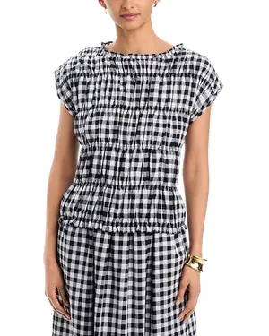 A.REN Maelle Gingham Top