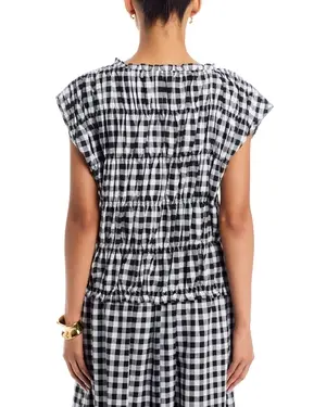 A.REN Maelle Gingham Top
