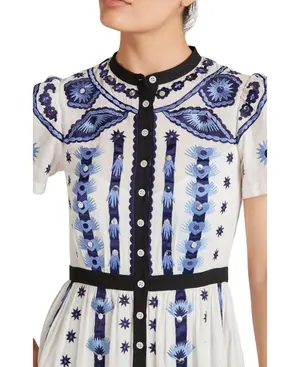 TEMPERLEY LONDON Edith Embroidered Shirt Dress