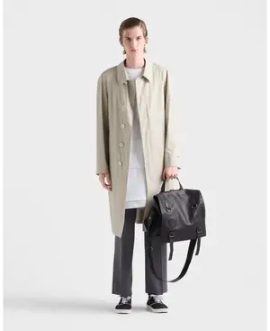 Prada Leather Messenger Bag With Buckled Straps
