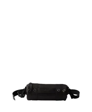 Prada Leather Barrel Shoulder Bag - Black