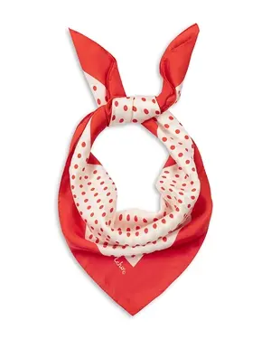 Echo Pin Dot Silk Scarf - Red