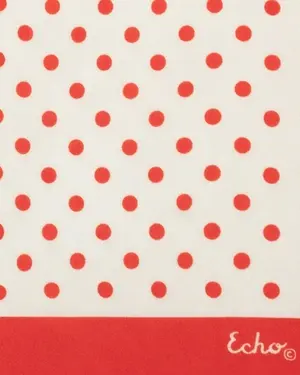 Echo Pin Dot Silk Scarf - Red