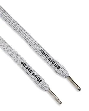 GOLDEN GOOSE Logo Laces - Ice/black/silver