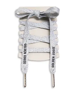GOLDEN GOOSE Logo Laces - Ice/black/silver
