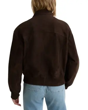 REISS Cara Suede Zip-up Jacket