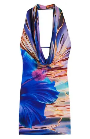 Desigual Halterneck Cowl Neck Mini Dress