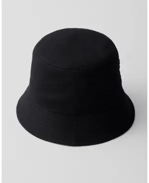 Prada Embroidered Logo Bucket Hat - Black