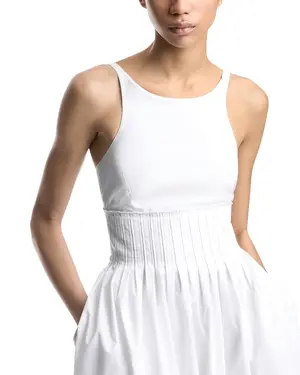 Emporio Armani Smocked Waist Midi Dress