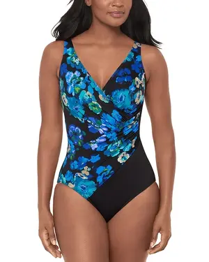 Miraclesuit Secret Garden Oceanus One Piece Swimsuit - Black/multi