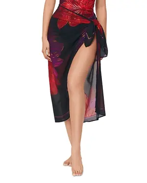 Miraclesuit Petali Rosa Pareo Cover Up - Black/multi