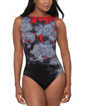 Miraclesuit Miraclesuit Steel Magnolias Regatta One Piece Swimsuit Black/multi