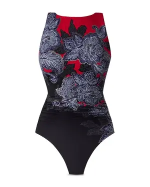 Miraclesuit Steel Magnolias Regatta One Piece Swimsuit - Black/multi