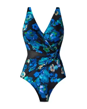 Miraclesuit Secret Garden Circe One Piece Swimsuit - Black/multi