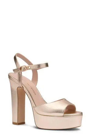 STUART WEITZMAN Reade Platform Sandal - Lightgold