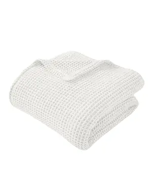 ETTITUDE Blissful Cleanbamboo Waffle Throw Blanket - Cloud
