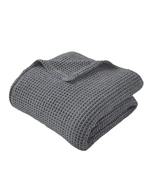 ETTITUDE Blissful Cleanbamboo Waffle Throw Blanket - Slate