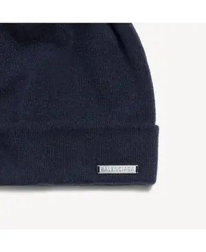 Balenciaga Logo Beanie - Navy