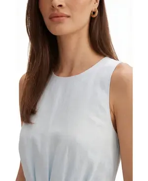 EVER NEW Rosie Linen Sleeveless Tuck Midi Dress