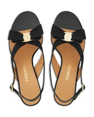 FERRAGAMO Rima 60 Slingback Sandals - Nero