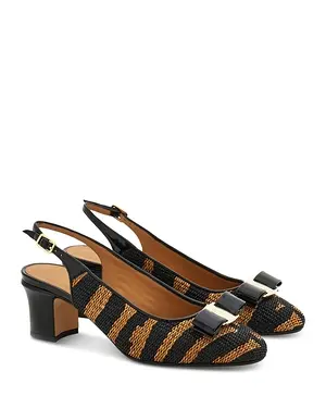 FERRAGAMO Vetty 55 Slingback Pumps - Nero