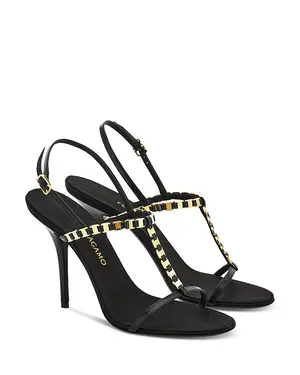 FERRAGAMO Estea 95 Chain Detail Sandals - Nero