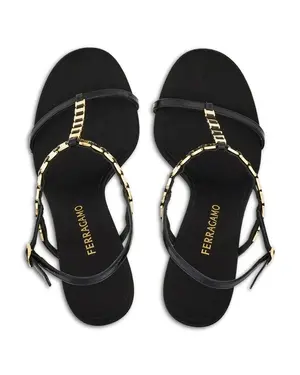 FERRAGAMO Estea 95 Chain Detail Sandals