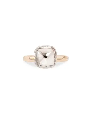 Pomellato 18k White & Rose White Topaz Solitaire Ring - Gold