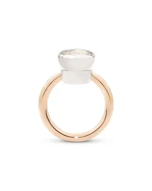 Pomellato 18k White & Rose White Topaz Solitaire Ring - Gold
