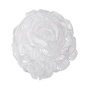 CHILEWICH Pressed Rose Placemat - Silver