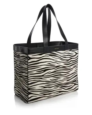 ANINE BING Zebra Leather Tote Bag - Print