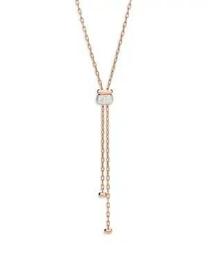 Pomellato 18k Rose Iconica Diamond Pave Lariat Necklace - Gold