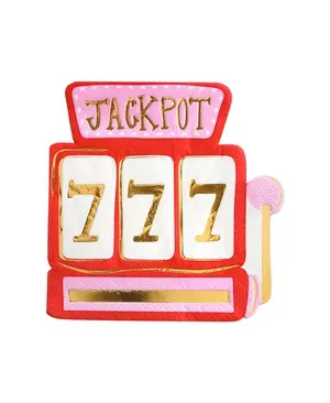 JOLLITY & CO Game Night Jackpot Large Paper Napkins, Set Of 16 Red