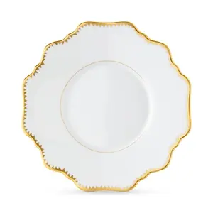 ANNA WEATHERLEY Antique Saucer With Houndstooth Edge - Gold