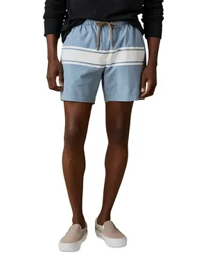 Faherty Brand Faherty Classic Fit Striped Swim Trunks Crystal Cascade