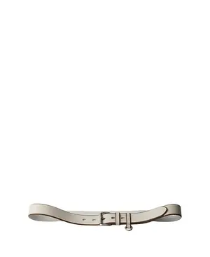 Prada Leather Belt With Metal Buckle - Neutral