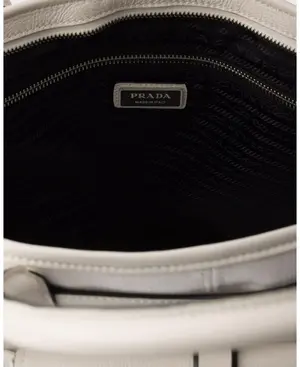 Prada Bonnie Denim And Leather Tote Bag - White