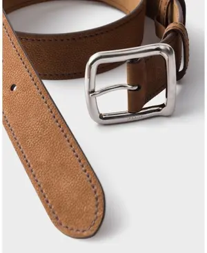 Prada Nubuck Leather Belt - Brown