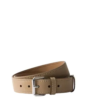 Prada Nubuck Leather Belt - Neutral