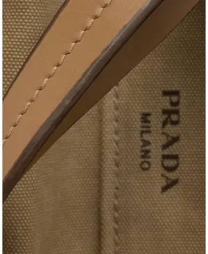 Prada Canvas And Leather Tote Bag